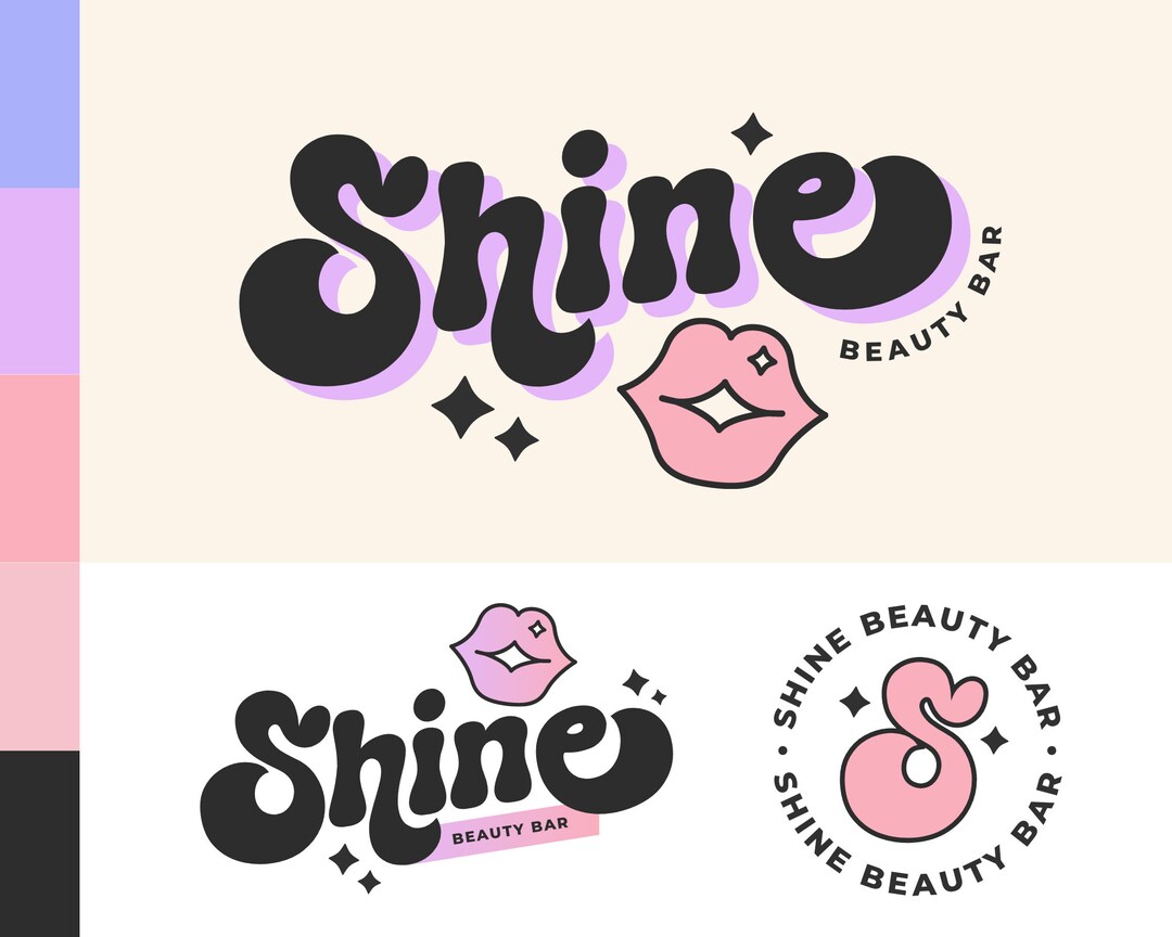 Beauty Logo Branding Kit Canva Template DIY Editable Retro Logo Design ...
