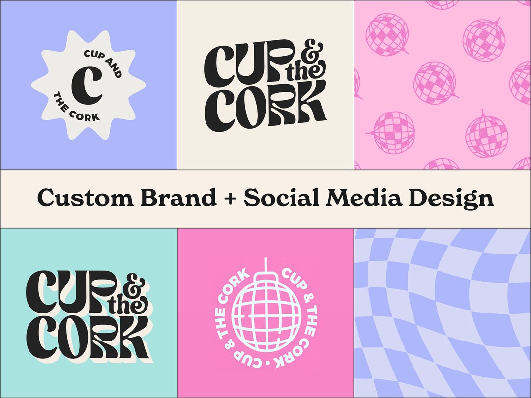 Custom Bold Colorful Brand Kit Custom Logo Design Canva Bright Fun ...