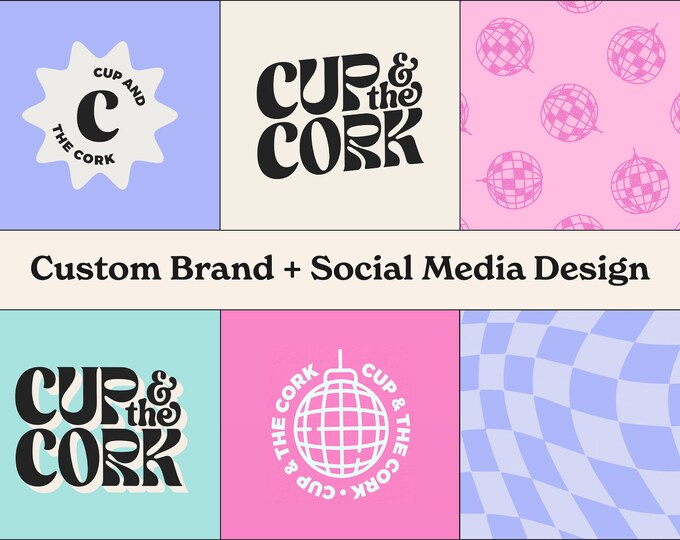Custom Bold Colorful Brand Kit Custom Logo Design Canva Bright Fun ...