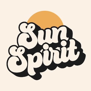 Retro Sun Logo Kit Canva Editable Template DIY Boho Sun Branding ...