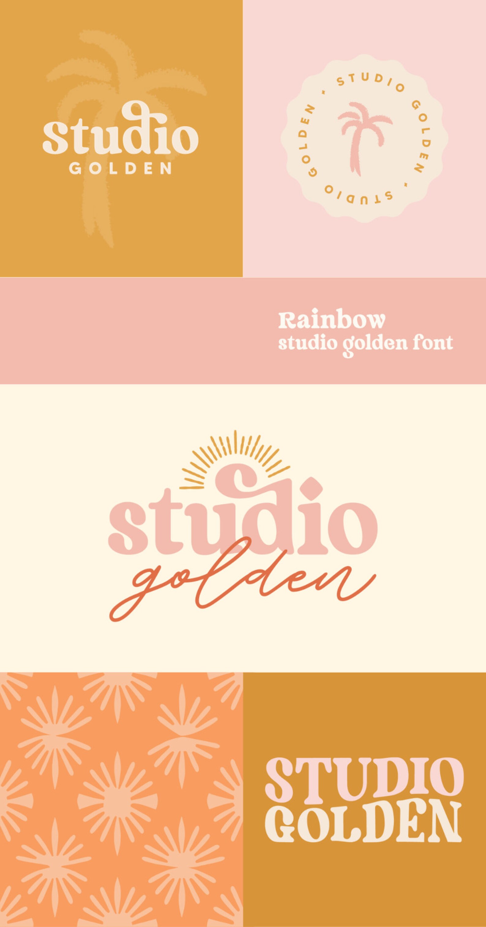 Custom Boho Branding Package Retro Custom Logo Retro Brand Design Boho ...