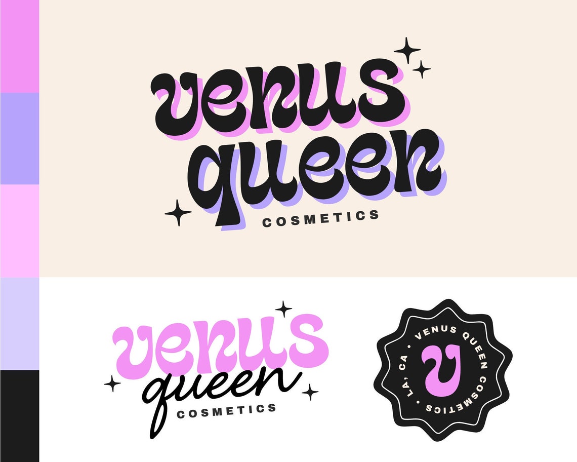 DIY Fun Colorful Logo Canva Template Editable Retro Funky - Etsy