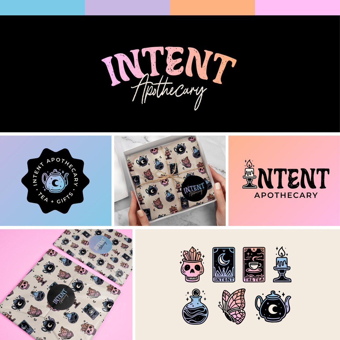 Custom Bold Colorful Branding Custom Logo Design Bright Fun Brand Kit ...