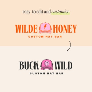DIY Canva Hat Bar Logos Flyer Printables Template Colorful Retro ...