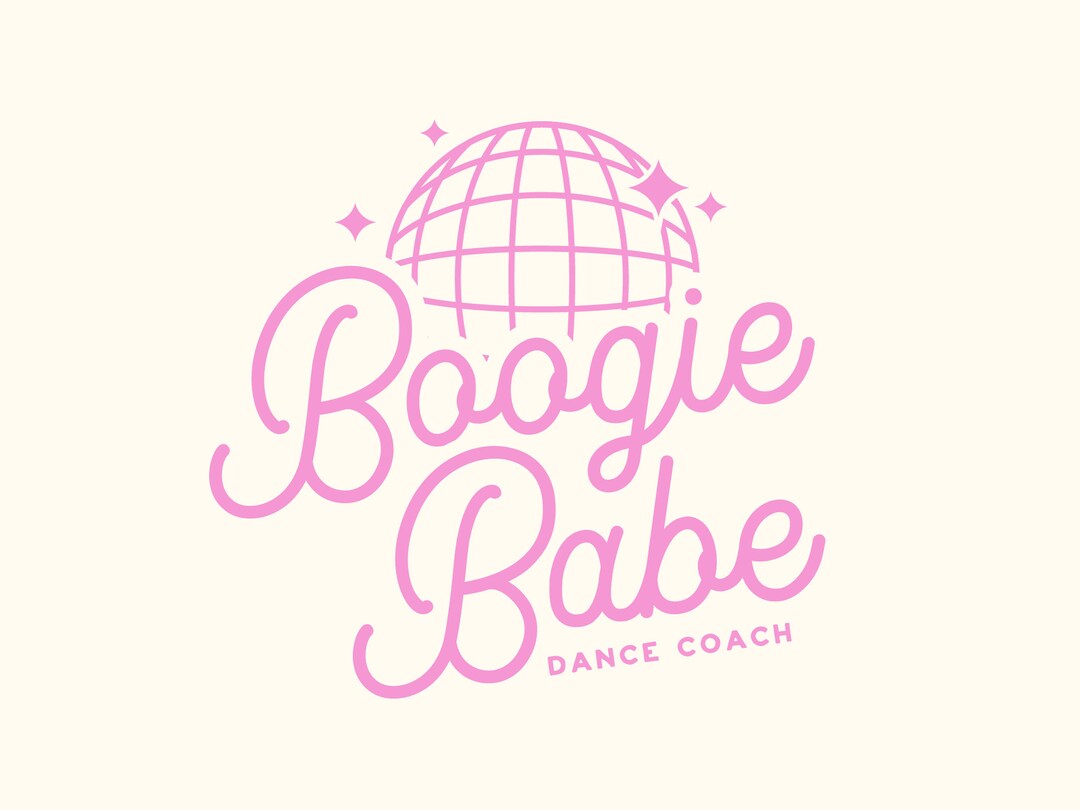 Retro Disco Ball Canva Editable Logo Template DIY Bold Western Logo Pink Cowgirl Logo Design ...