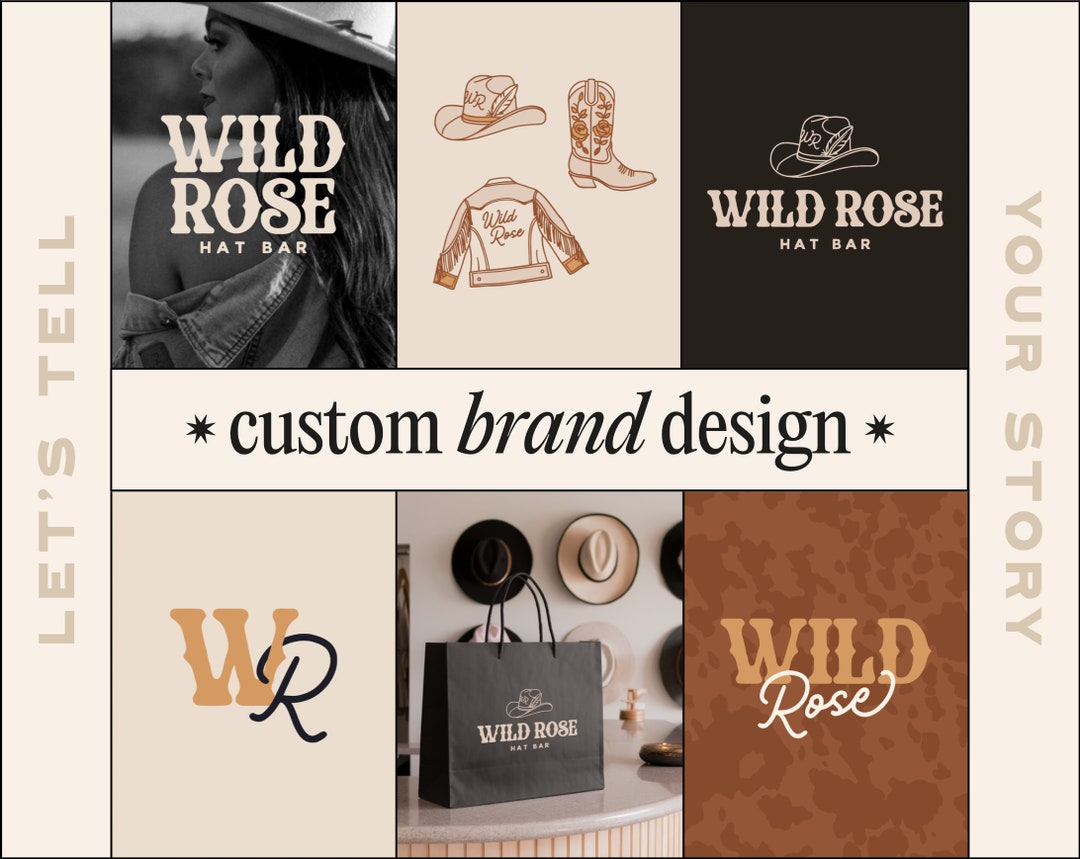 Custom Western Branding Kit Hand Drawn Custom Logo Package Retro ...
