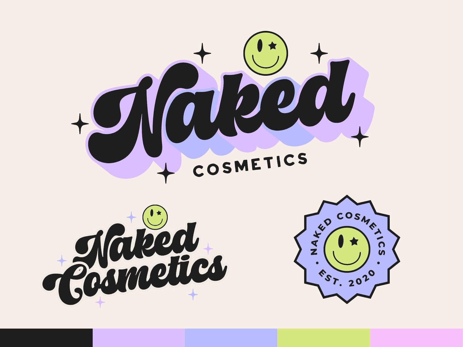 DIY Smiley Face Retro Logo Canva Template Editable Funky Colorful ...