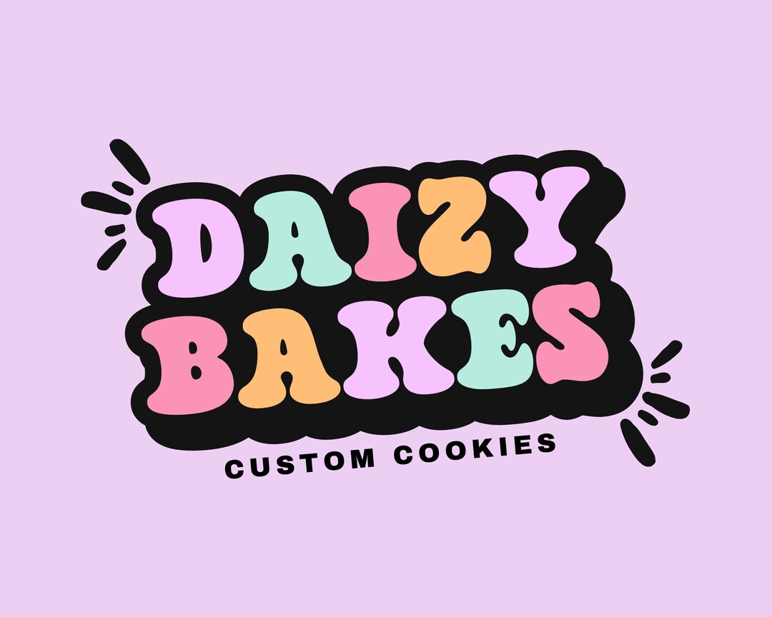 Editable Fun Colorful Logo Template Canva DIY Modern Funky Bright Logo ...