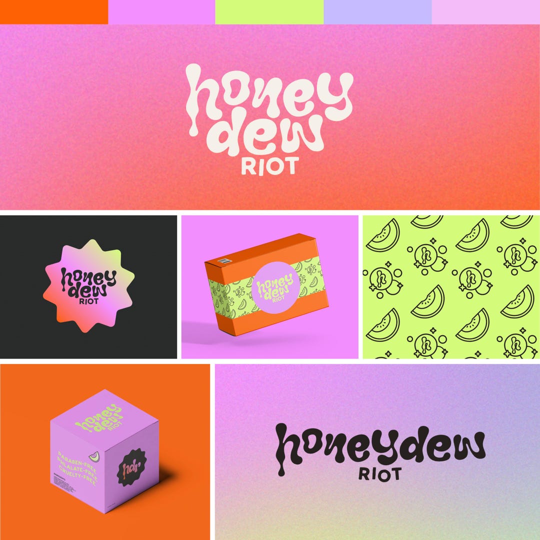 Custom Colorful Branding Kit Bold Funky Custom Logo Package Retro Brand ...