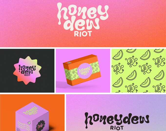 Custom Colorful Branding Kit Bold Funky Custom Logo Package Retro Brand ...