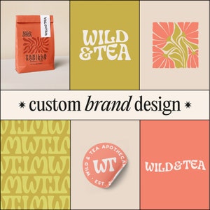 Custom Boho Branding Package Retro Custom Logo Retro Brand Design Boho ...