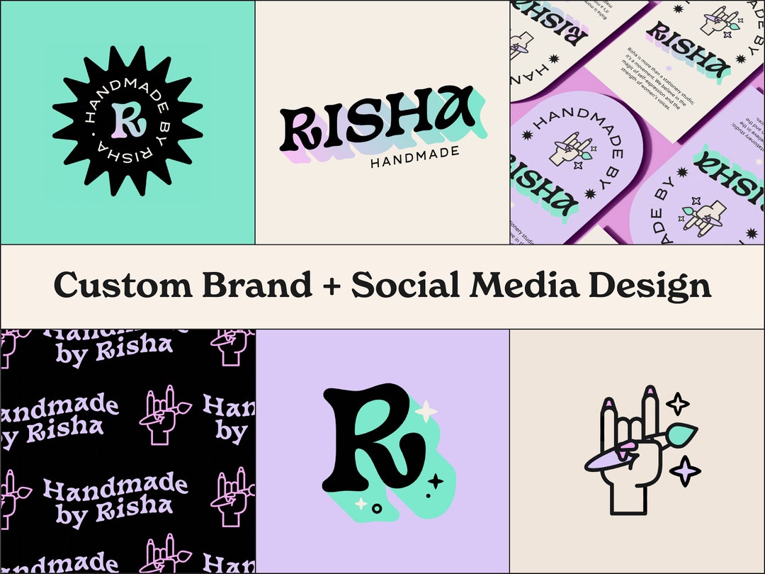 Custom Bold Colorful Branding Custom Logo Design Canva Bright Fun Brand ...