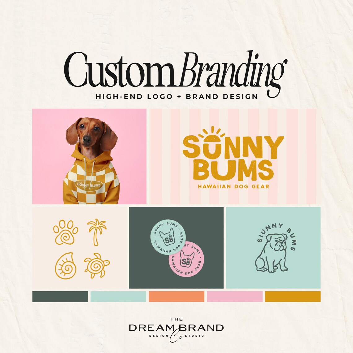 Custom Pet Dog Logo Branding Package • Bold Bright Fun Colorful Hand ...