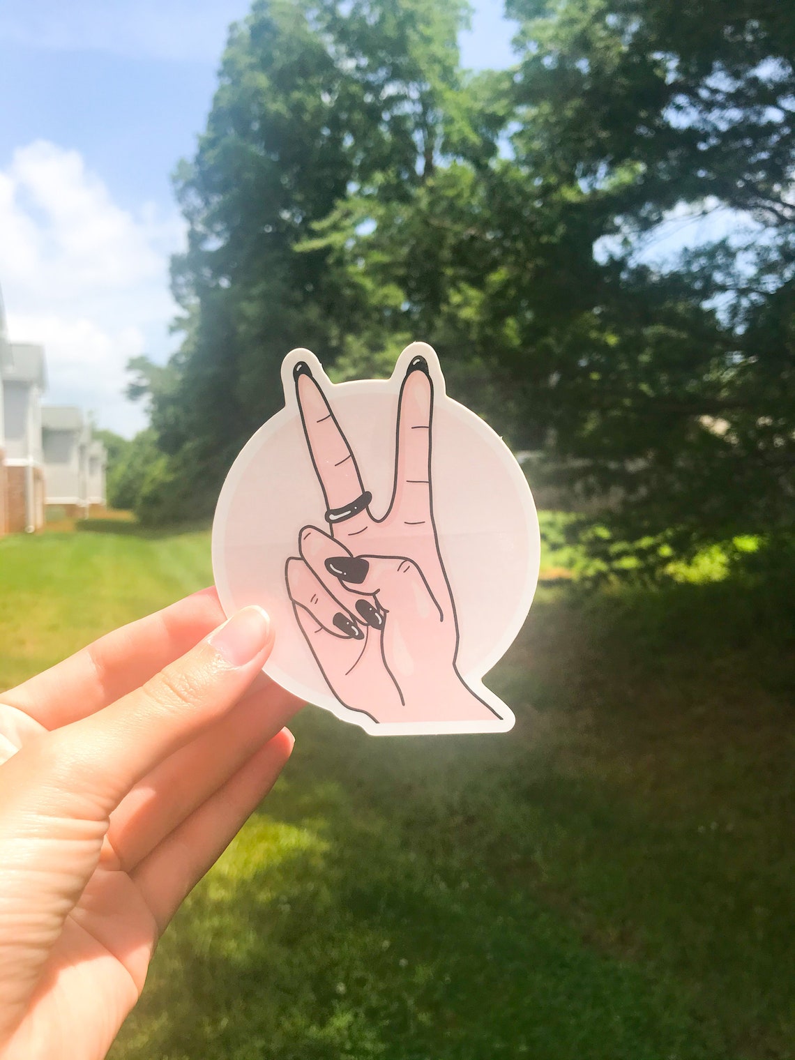 Peace Out Hand Die Cut Sticker - Etsy