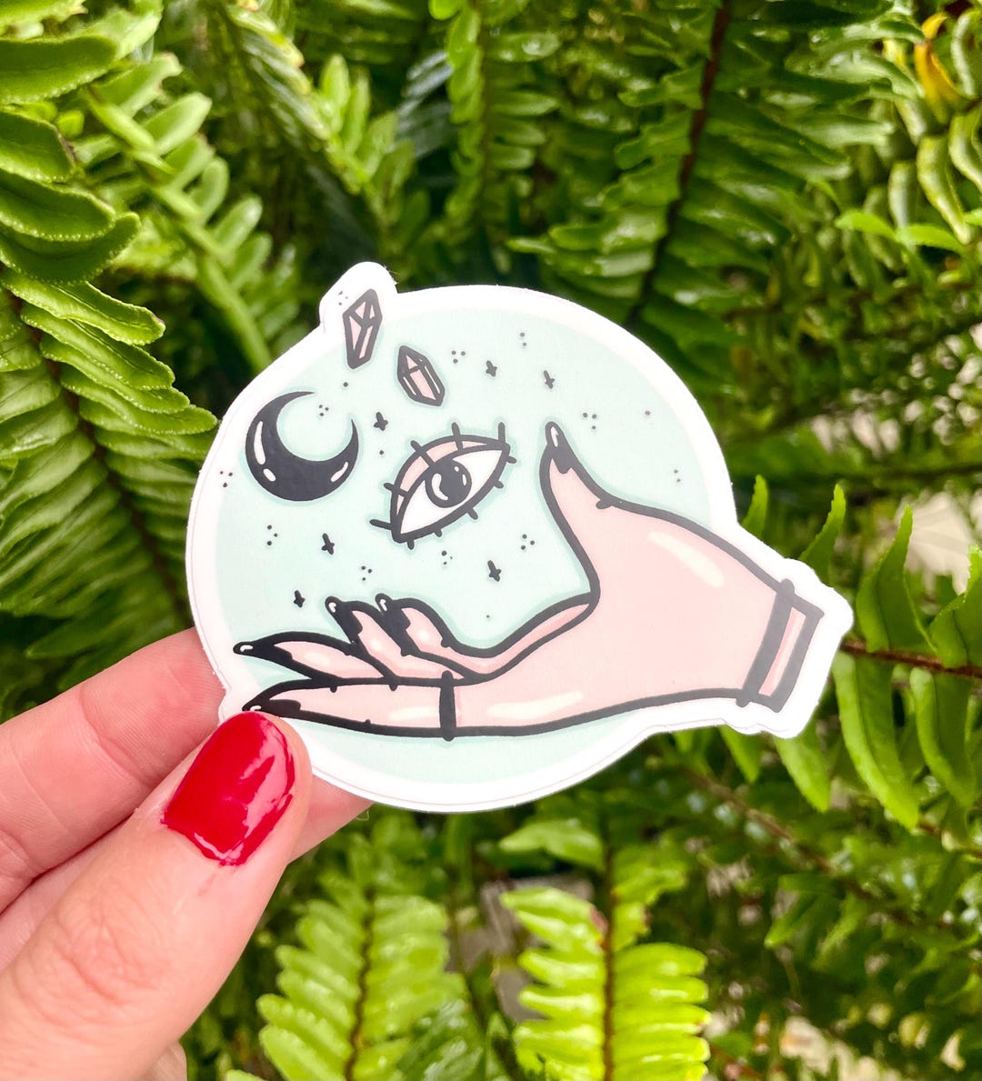 Mystic Hand, Eye, Crystal- Die Cut Sticker - Etsy