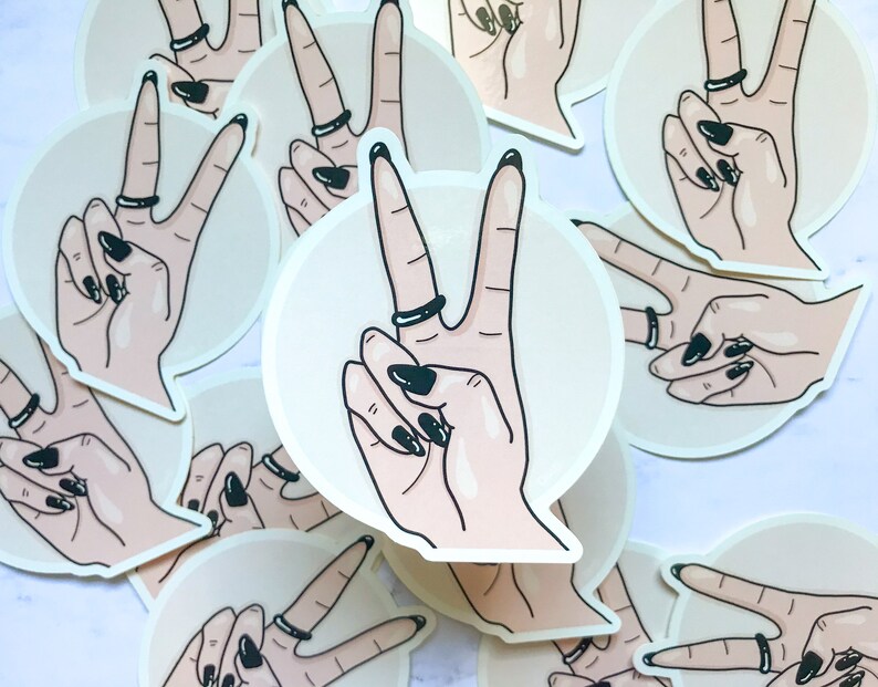 Peace Out Hand Die Cut Sticker - Etsy