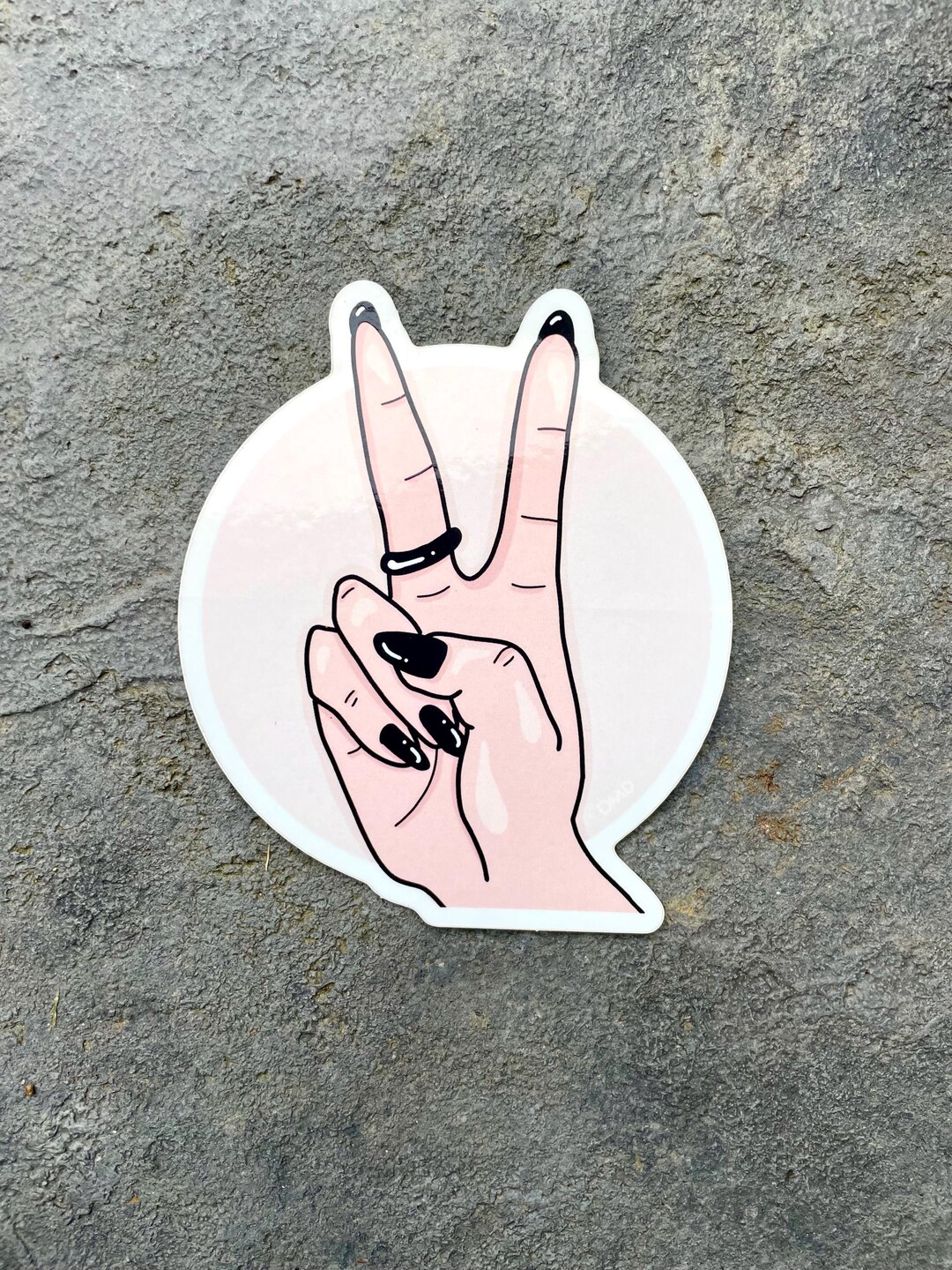 Peace Out Hand Illustration - Die Cut Sticker - Etsy