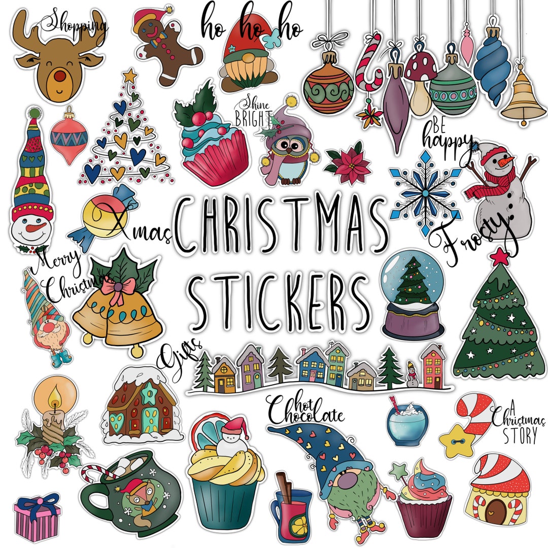 CHRISTMAS STICKERS Set for Digital Planner, Clip Art, Goodnotes Planner ...