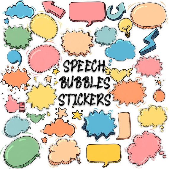 SPEECH BUBBLES Digital Stickers Set for Digital | Etsy