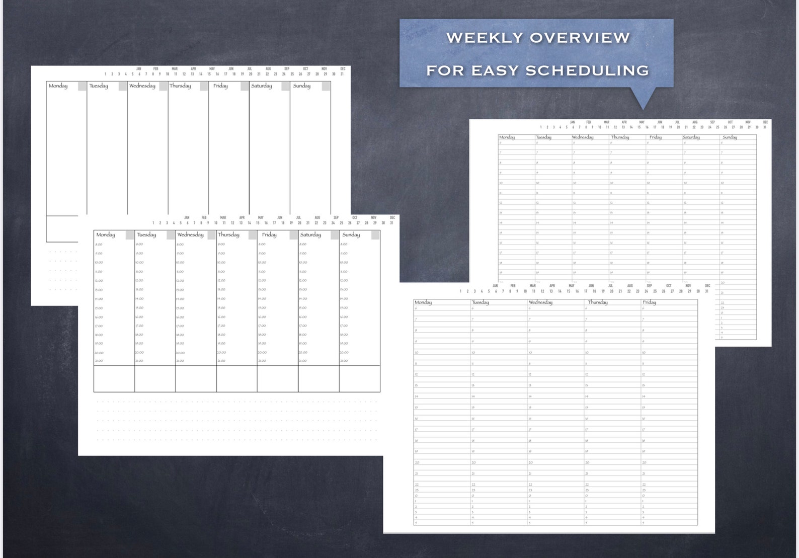 8 WEEKLY TEMPLATES for planning your week/ Digital Templates/ | Etsy