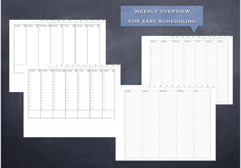 8 WEEKLY TEMPLATES for Planning Your Week/ Digital Templates/ | Etsy