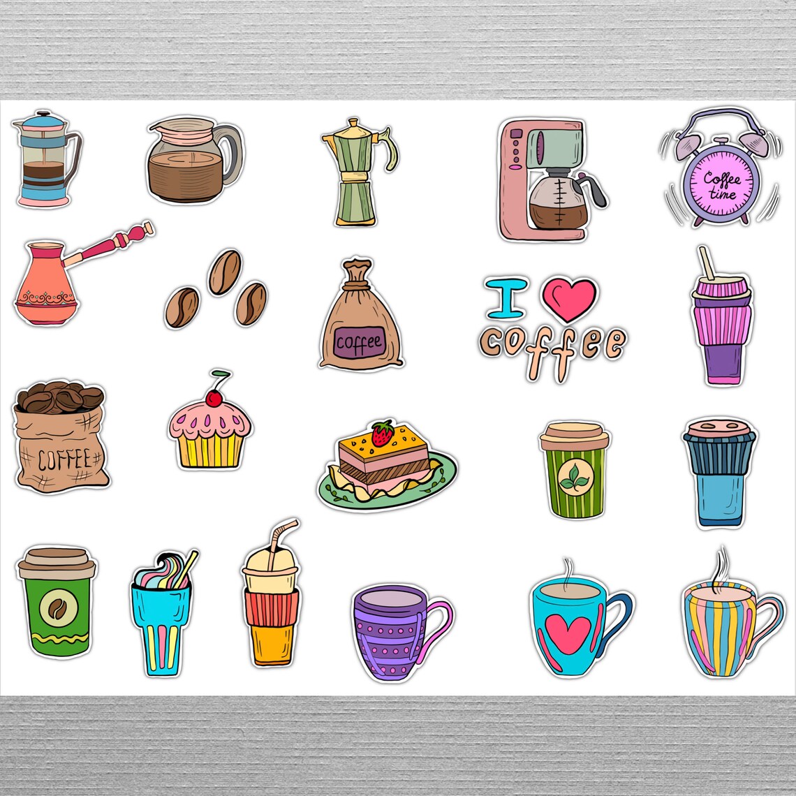 COFFEE Digital STICKERS Set for Digital Planner, Goodnotes Planner ...