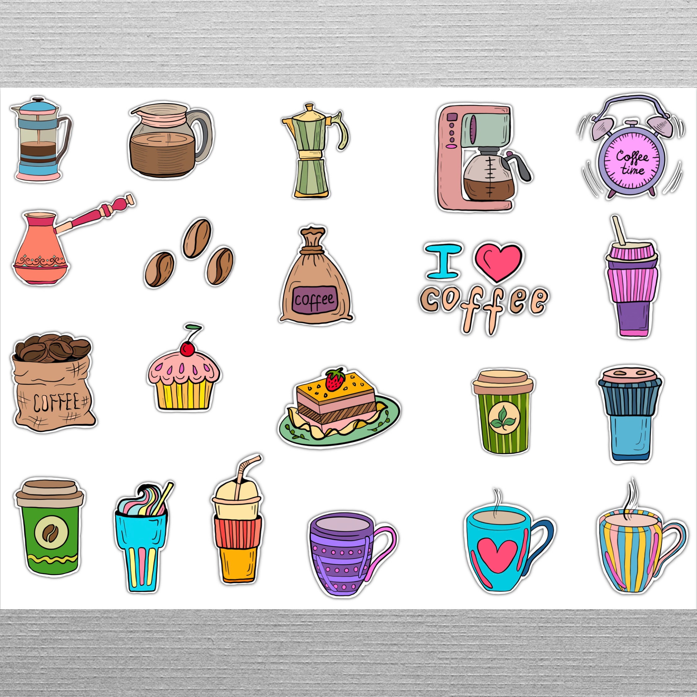 COFFEE Digital STICKERS Set for Digital Planner Goodnotes - Etsy
