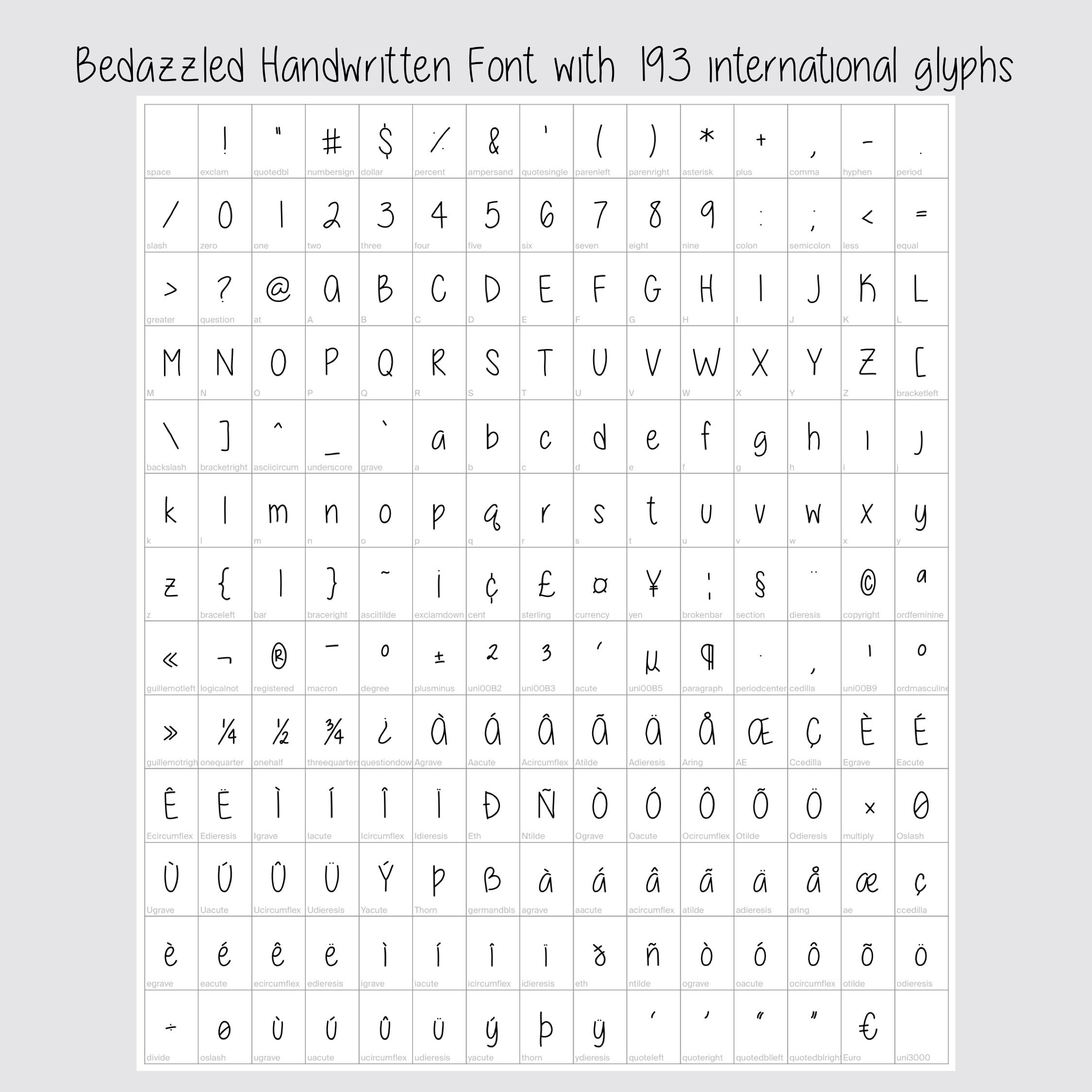 BEDAZZLED FONT, Handwritten Font, Digital Download Font, Script Font ...