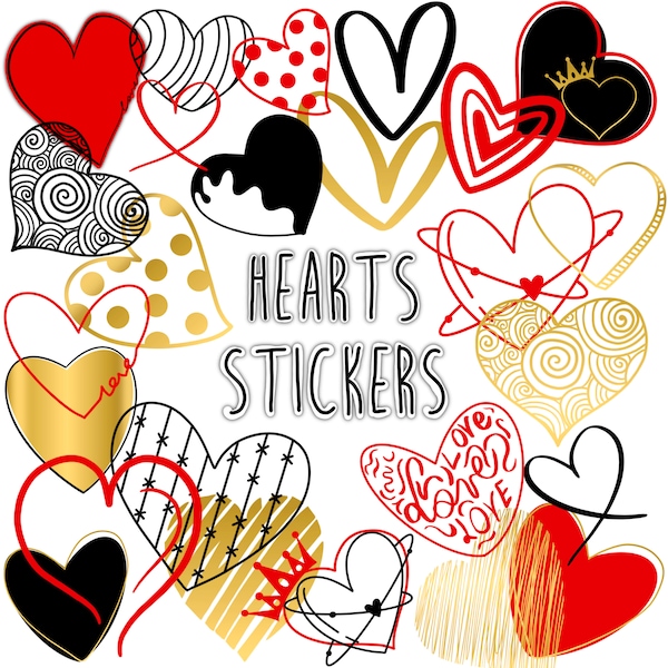 Heart Stickers - Etsy