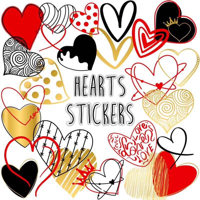 Heart Stickers - Etsy