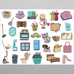 CLEANING STICKERS Set for Digital Planner, Clip Art, Goodnotes Planner ...