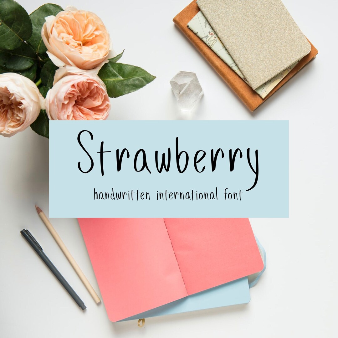 STRAWBERRY FONT, Handwritten Font, Digital Download Font, Script Font ...