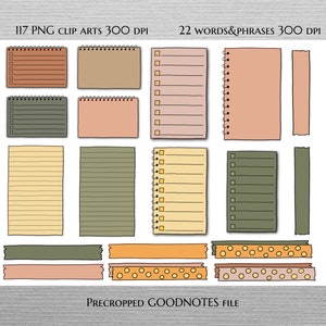 NOTES STICKERS Set for Digital Planner, Clip Art, Goodnotes Planner ...