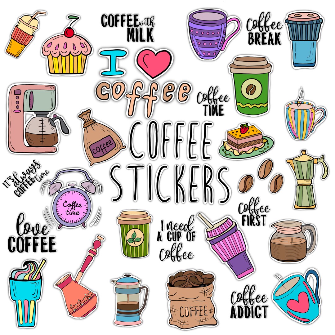 COFFEE Digital STICKERS Set for Digital Planner, Goodnotes Planner ...