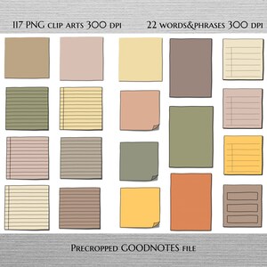 NOTES STICKERS Set for Digital Planner, Clip Art, Goodnotes Planner ...