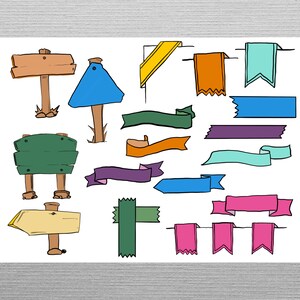 MONTHS & BANNERS STICKERS Set for Digital Planner, Clip Art, Goodnotes ...