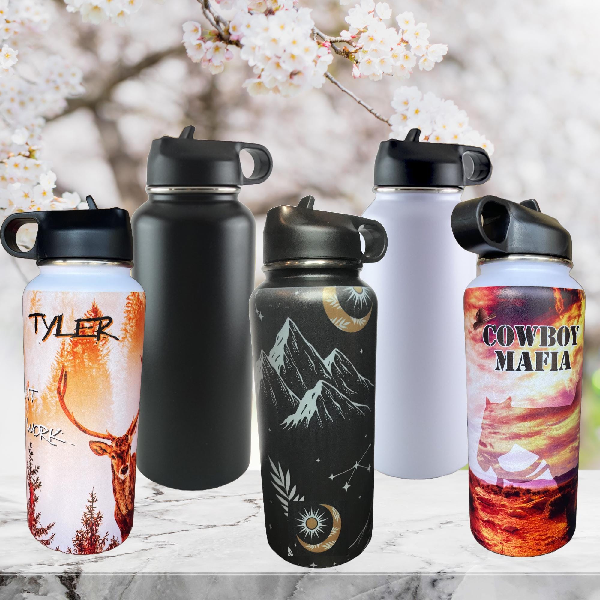9 Designs 32oz Hydro Water Bottle Tumbler Personalized Mother's Day ...
