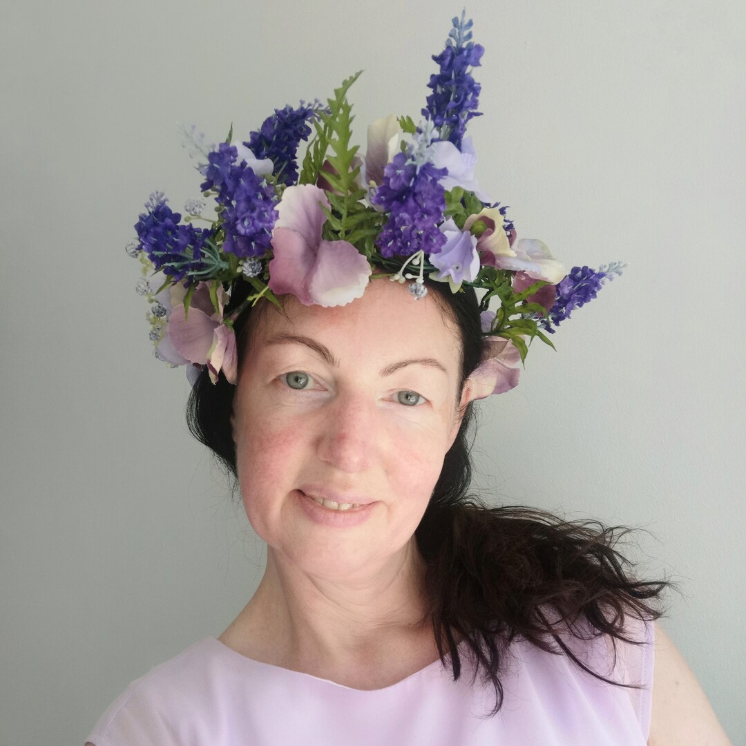 Lavender Flower Crown Magic Forest Head Piece Fern Pagan Headdress Wild ...
