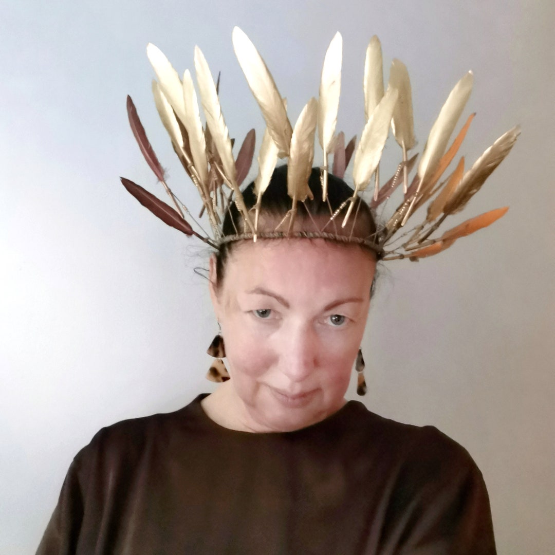 Gold Feather Crown Firebird Crown Evil Queen Crown Crow Princess Tiara ...