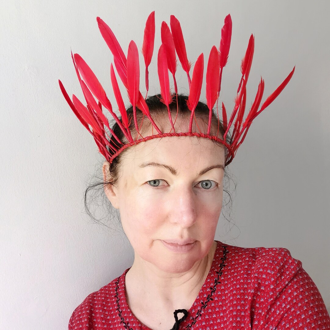 Red Feather Crown Evil Queen Crown Vampire Princess Tiara Artist ...