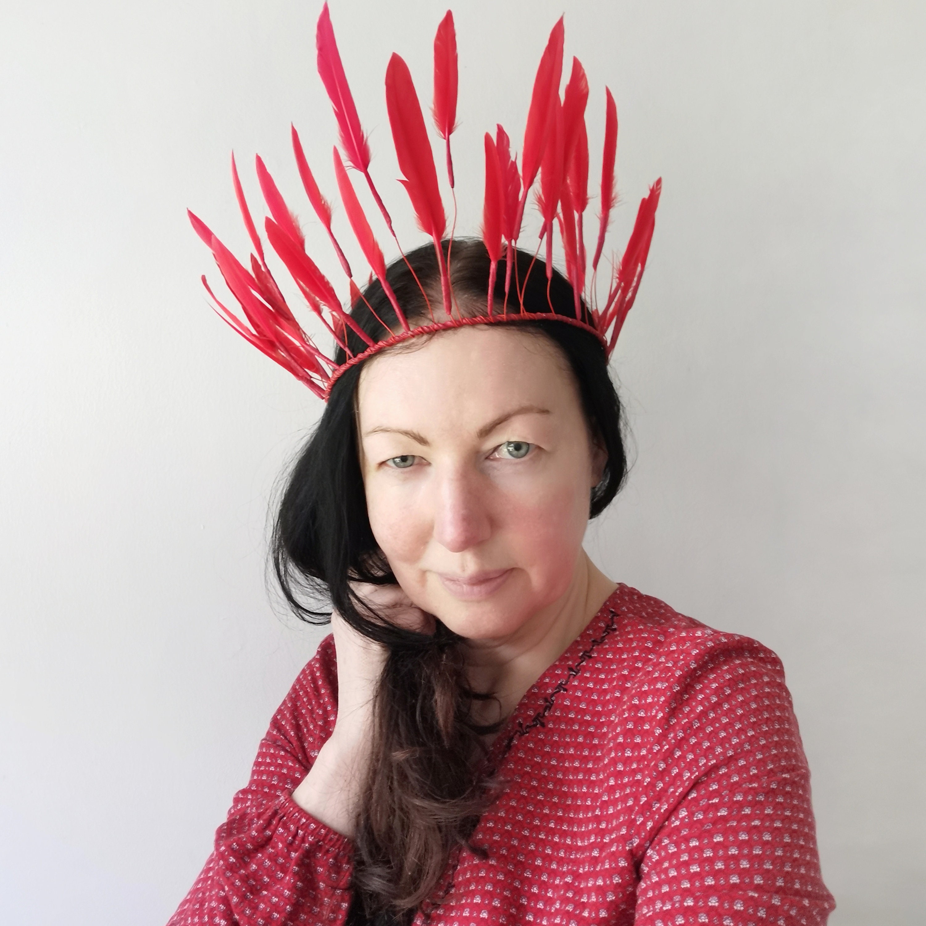 Red Feather Crown Evil Queen Crown Vampire Princess Tiara - Etsy