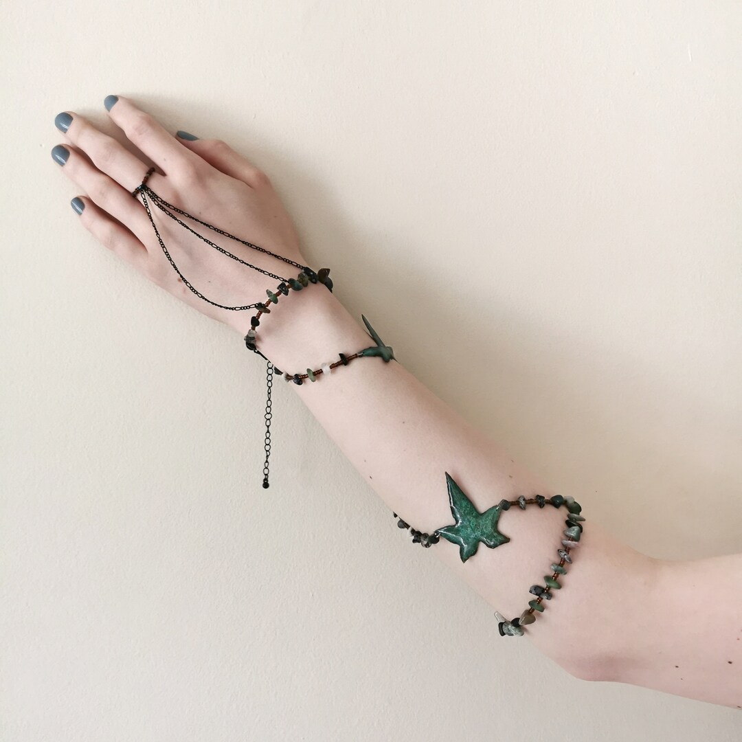 Poison Ivy Arm Band Agate and Obsidian Arm Band Resin Jewelry Arm ...