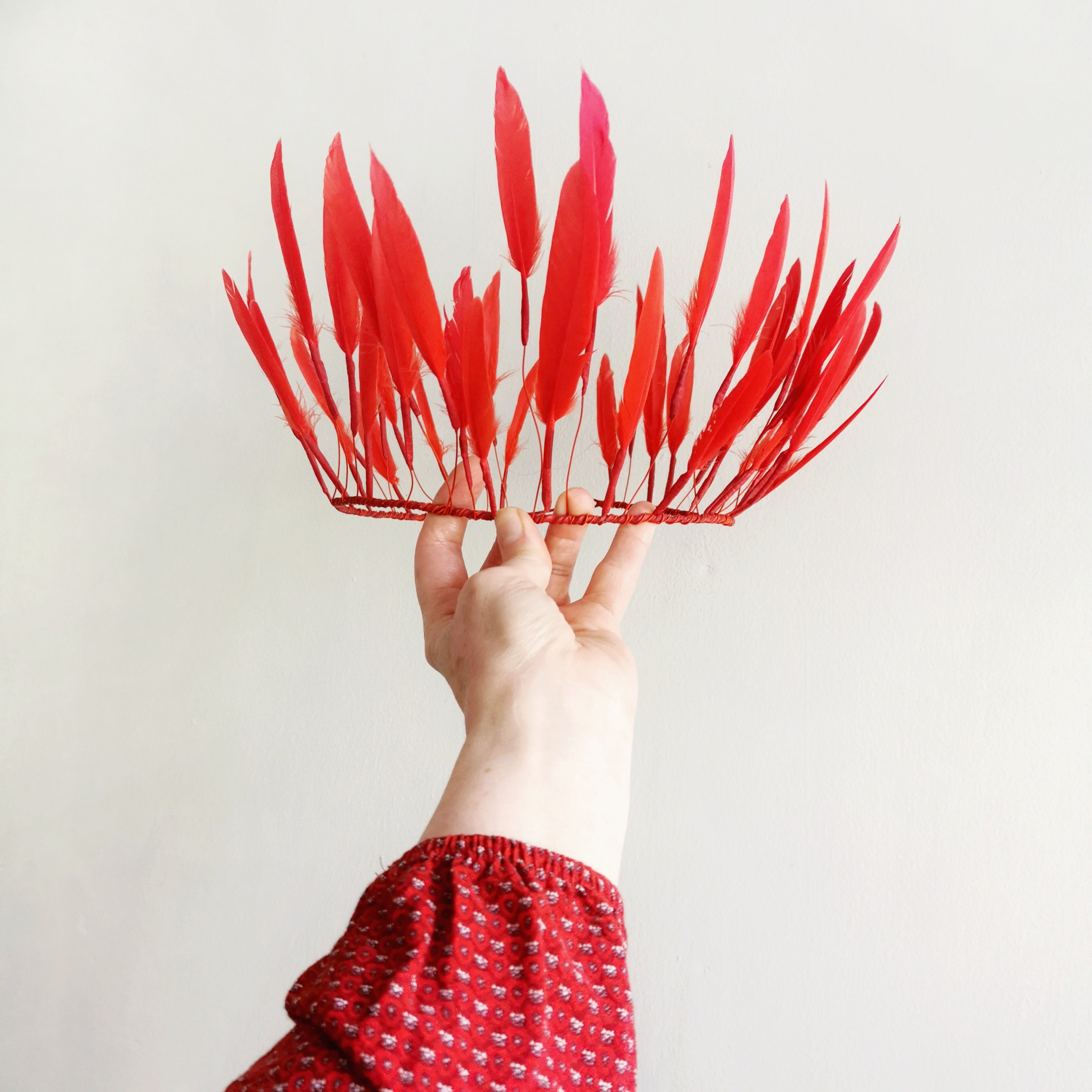 Red Feather Crown Evil Queen Crown Vampire Princess Tiara - Etsy