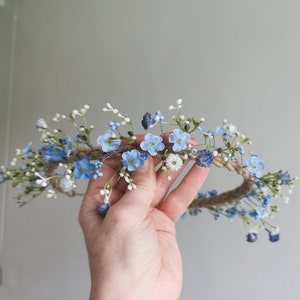 Forget Me Not Bridal Head Piece Wedding Baby Blue Crown Powder Blue ...