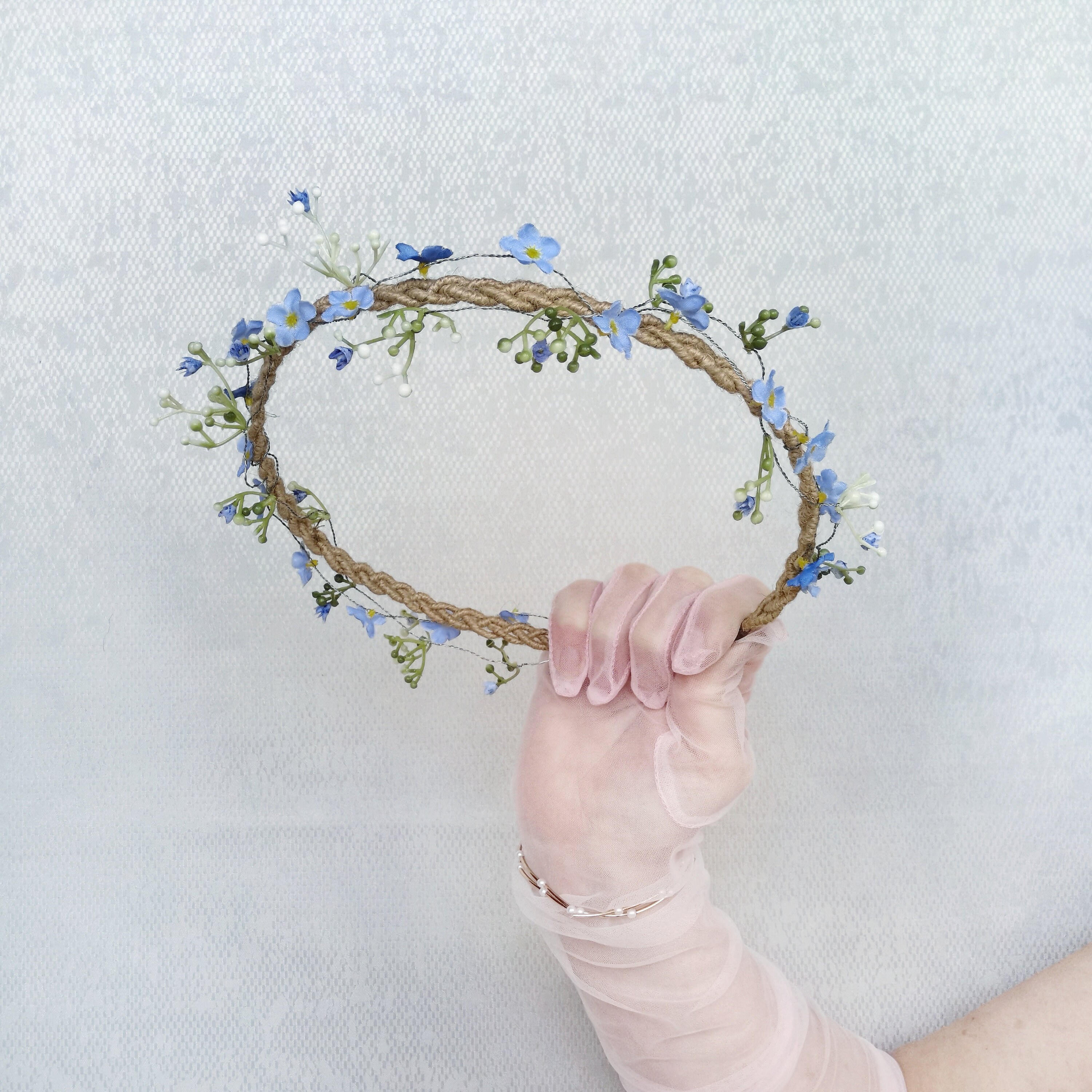 Forget Me Not Bridal Head Piece Wedding Baby Blue Crown Powder Blue ...