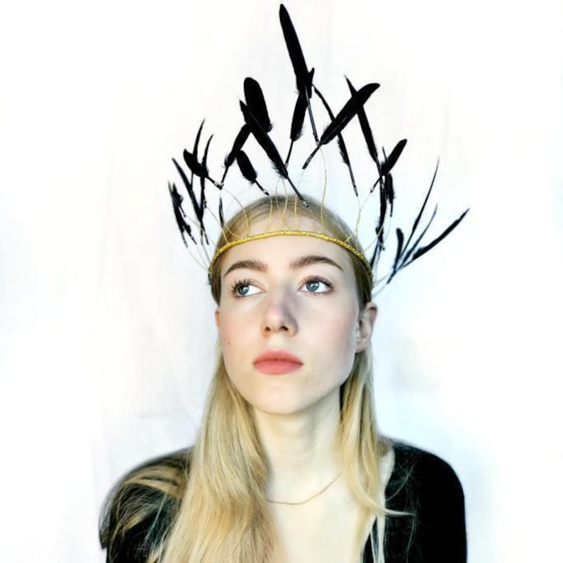 Black Feather Crown Evil Queen Crown Crow Princess Tiara - Etsy