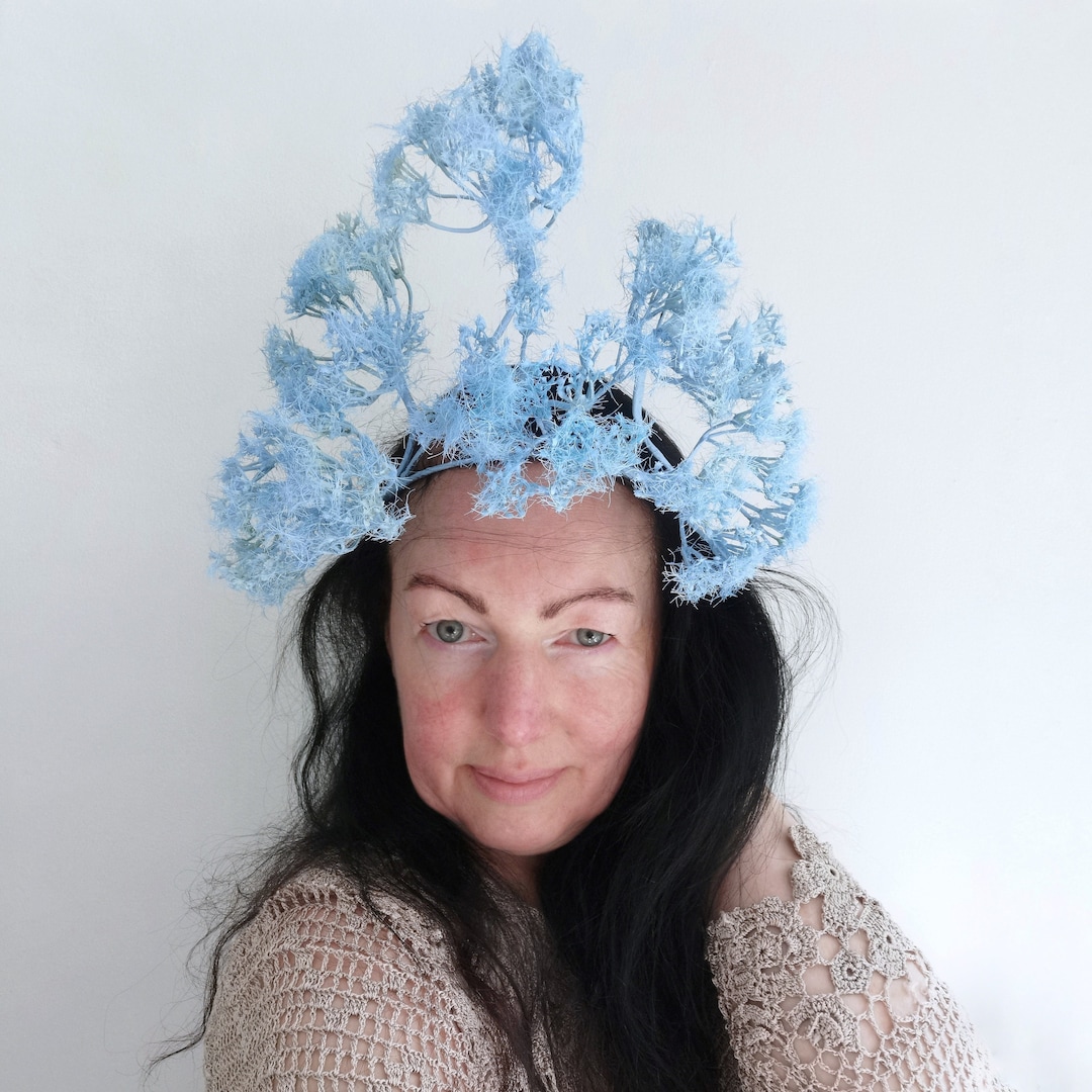 Snowflake Crown Dusty Blue Fairy Crown Flower Elf Head Piece ...
