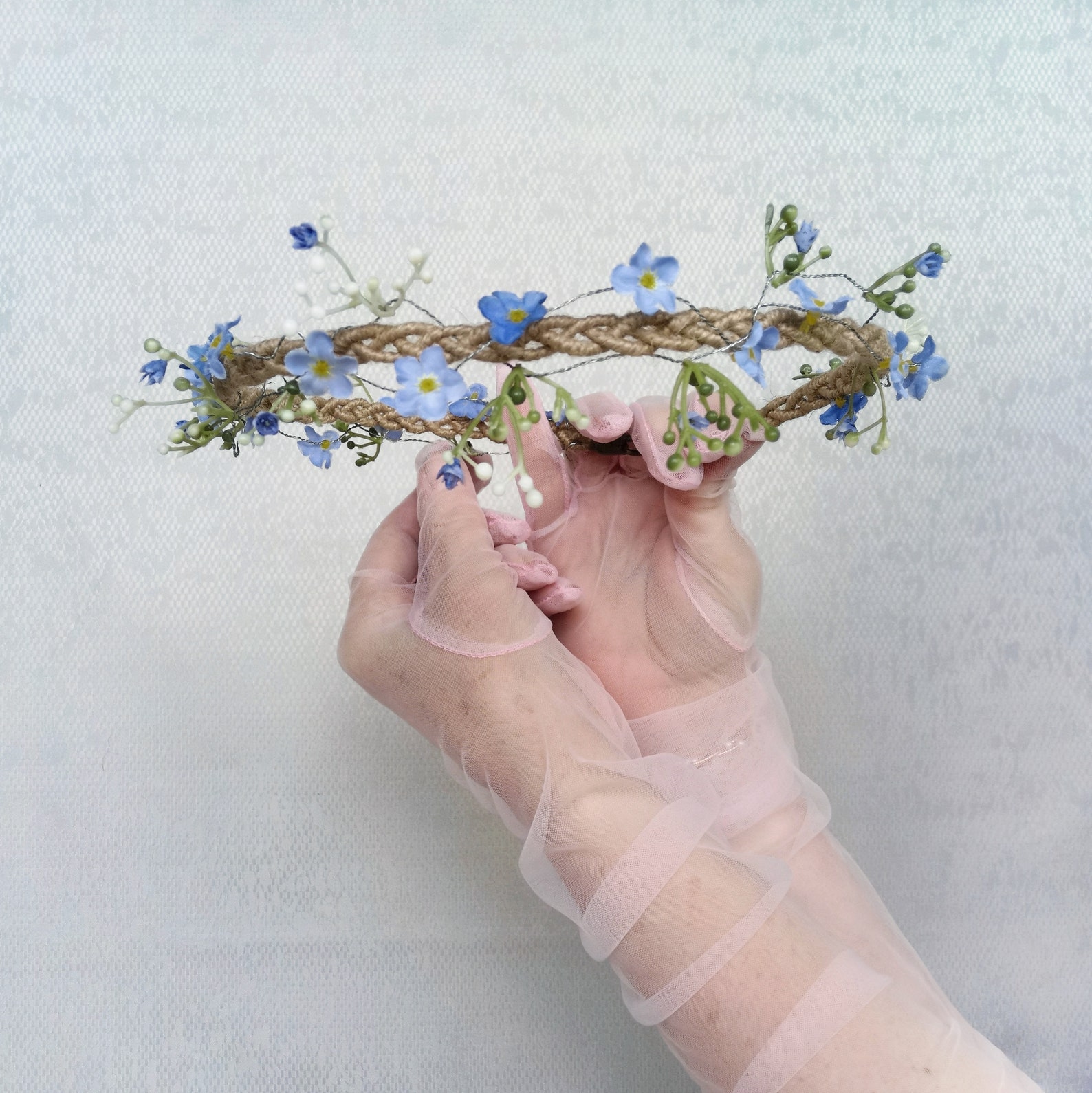 Forget Me Not Bridal Head Piece Wedding Baby Blue Crown Powder Blue ...