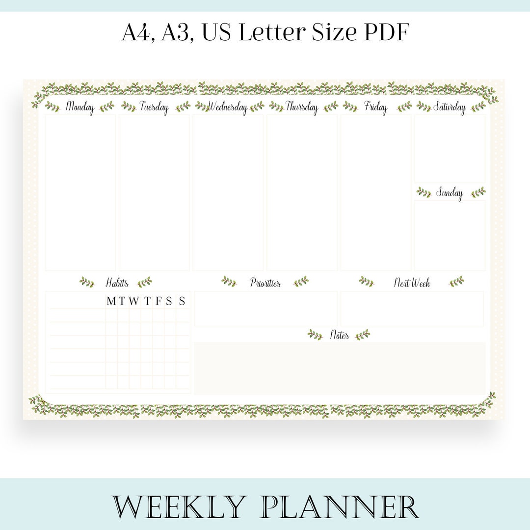 Weekly Planner Printable, Task List, Home Planner, Home Checklist ...