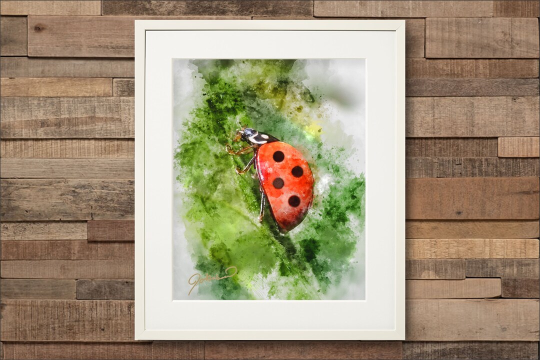 Watercolor Ladybug Fine Art Print - Etsy